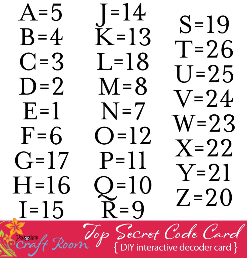 Top Secret Code Card Pazzles Craft Room